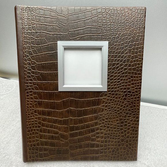 Target | Accents | Nwt Brown Faux Leather Croc Photo Album 30 4x6 Pics ...
